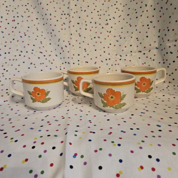 Lenox | Kitchen | Fire Flower Temperware By Lenox Ceramic Mugs Set Of 4 ...
